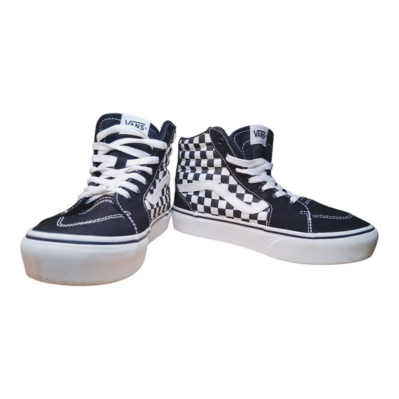 Vans | Shoes | Vans Filmore Hi Platform Girls Sz 45 Black White ...